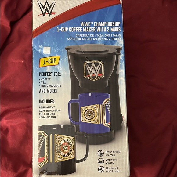 WWE | Kitchen | Wwe Championship Coffee Maker With Blue And Black Mugs ...